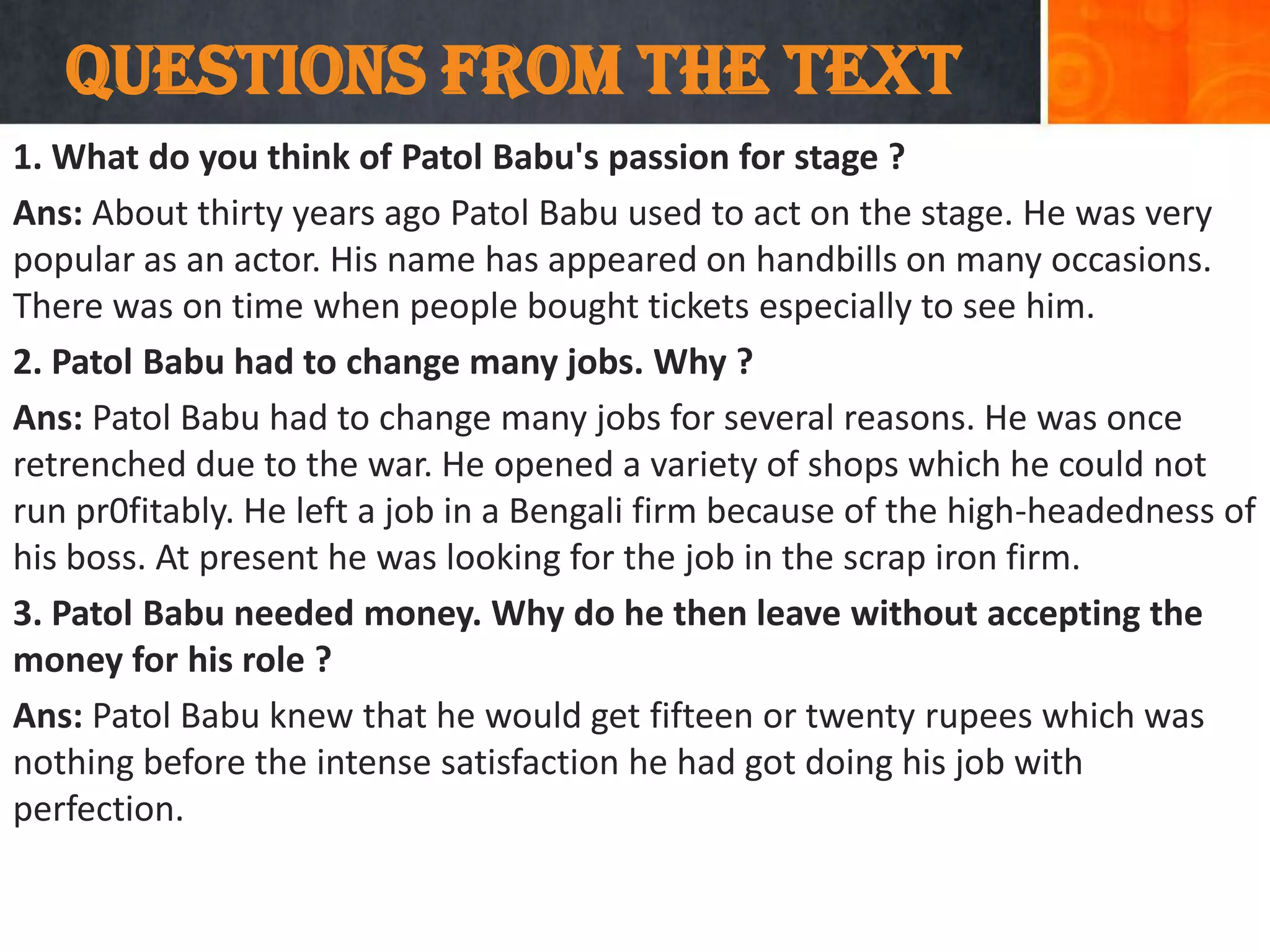 Patol babu PPT | PPTX