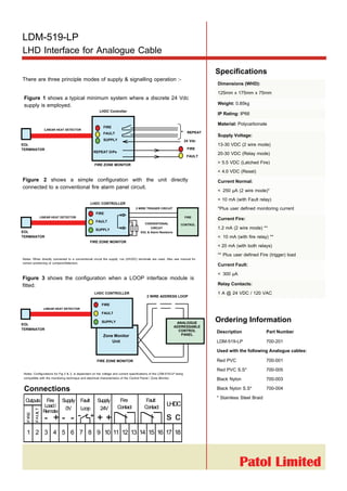 Patol Industiral Fire Detection LDM-519-LP - Analogue Linear Heat ...