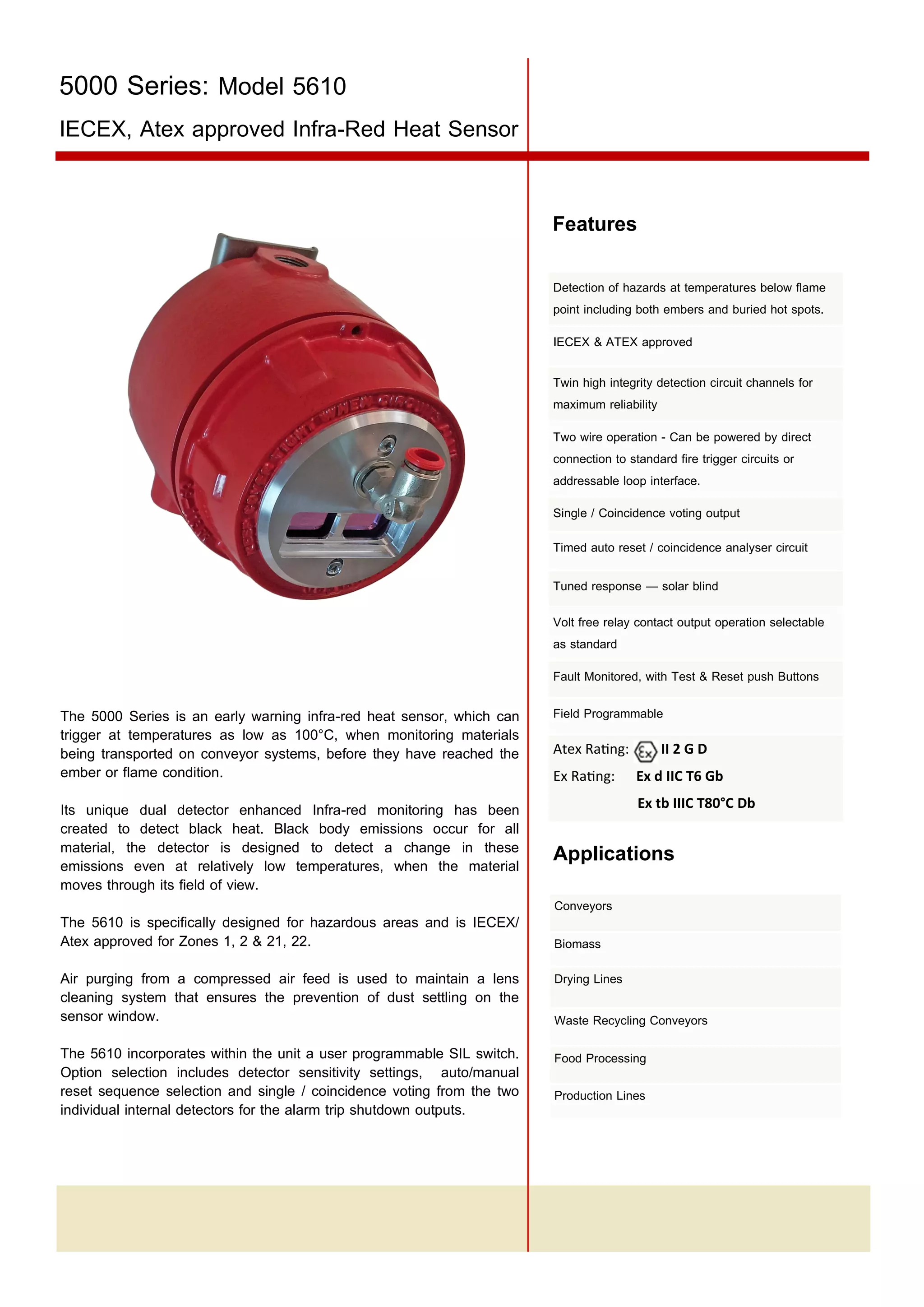 Patol Industrial Fire Detection 5610 ATEX & IEC EX Approved Infrared ...