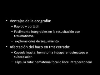 PATOLOGÍA DEL BAZO EN ECOGRAFÍA. | PPT