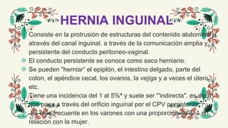 PATOLOGIA DEL CANAL INGUINAL -meneguellopptx | PPTX