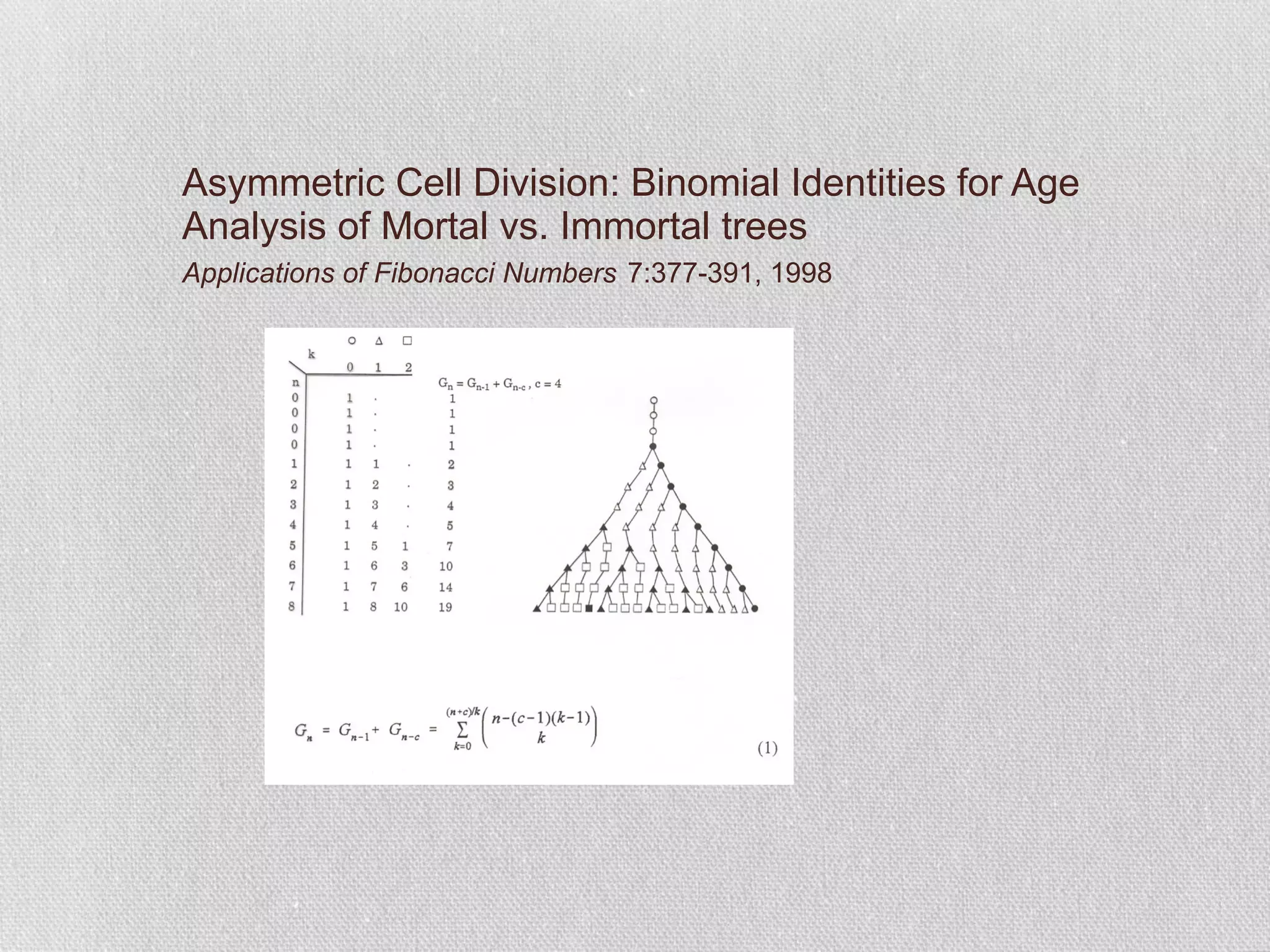 Algorithm - Fibonacci Phyllotaxis by Asymmetric Cell Division | PPT