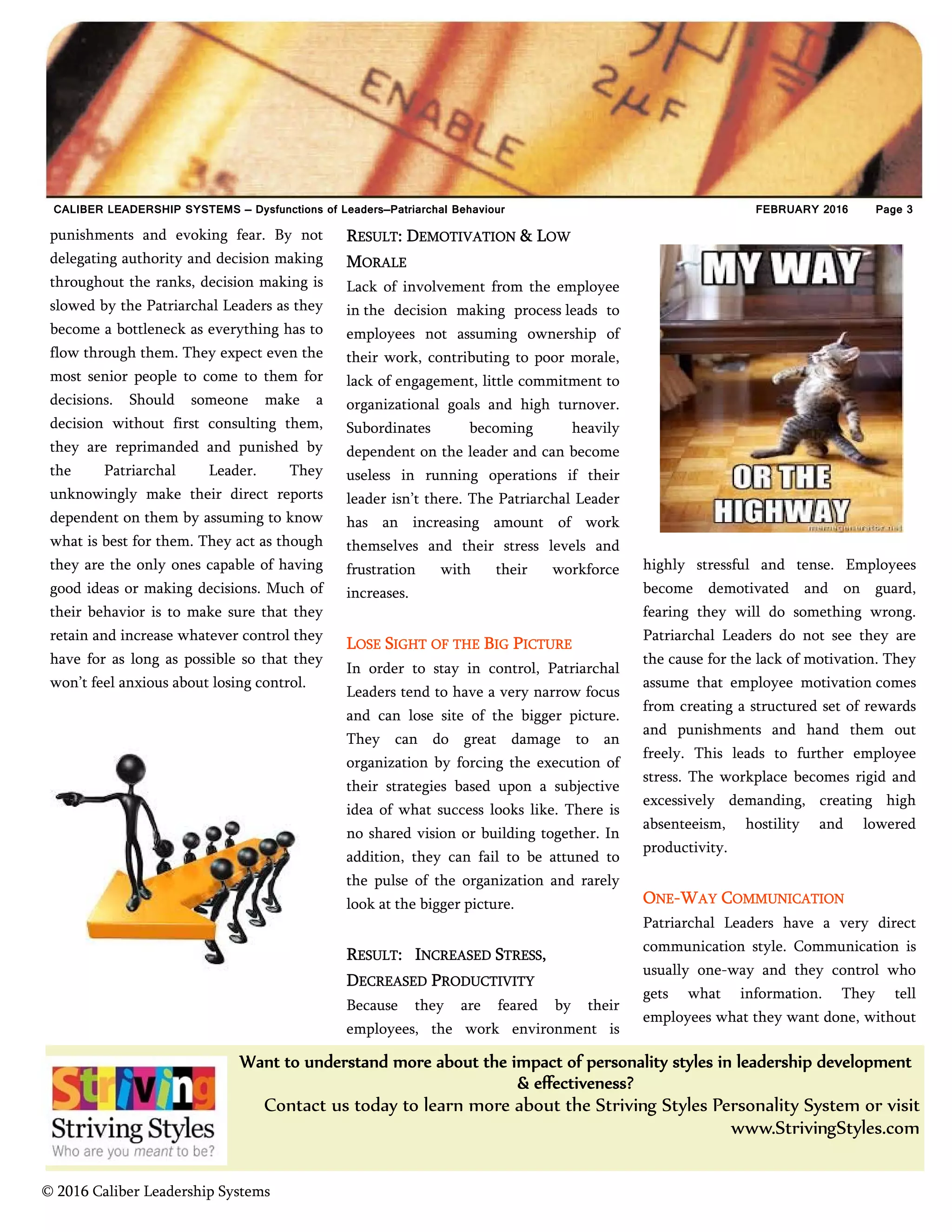 4 Dysfunctional Leadership Styles - Part 3: The Patriarchal Leadership ...