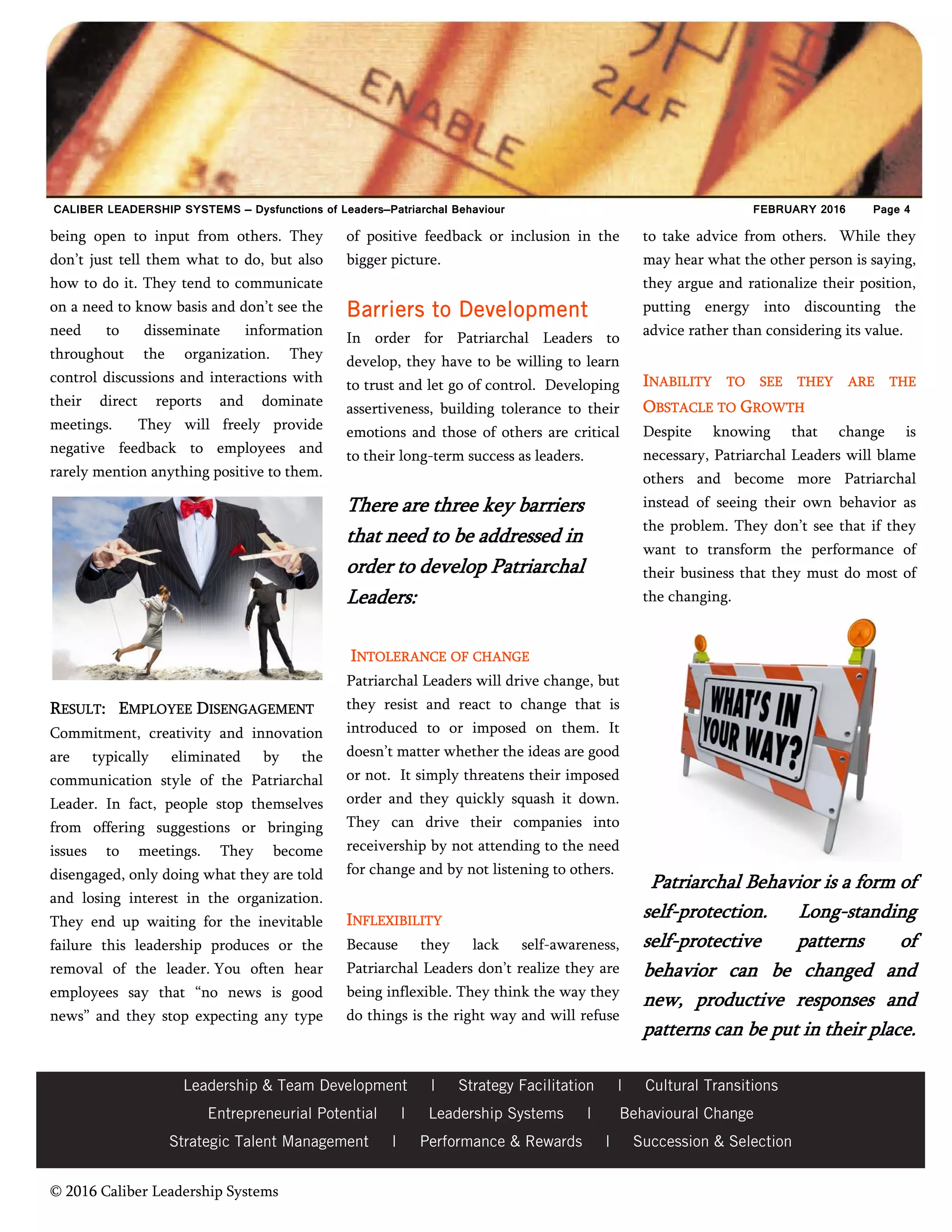 4 Dysfunctional Leadership Styles - Part 3: The Patriarchal Leadership ...