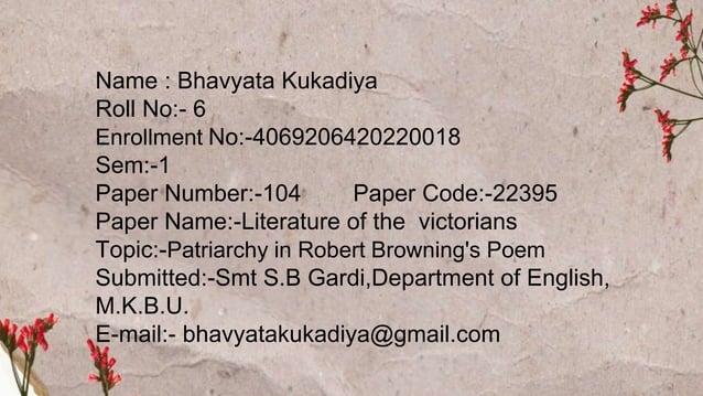 Patriarchy in Robert Browning's Poem.pptx