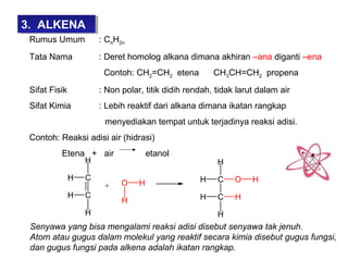 alkana, alkil, alkuna, alkohol, alkena | PPT