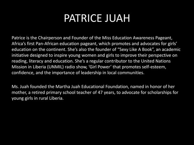 Patrice Juah | PPTX
