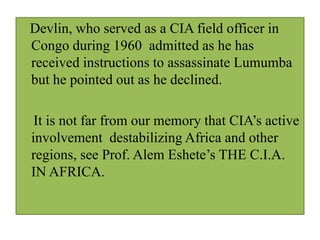 The killing of patrice lumumba, and current congolese crisis | PPT