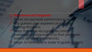 Patricia Benner - Novice to Expert theory | PPTX