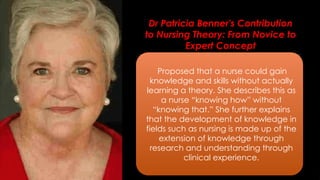 Patricia Benner - Novice to Expert theory | PPTX