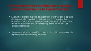 Patricia Benner - Novice to Expert theory | PPTX
