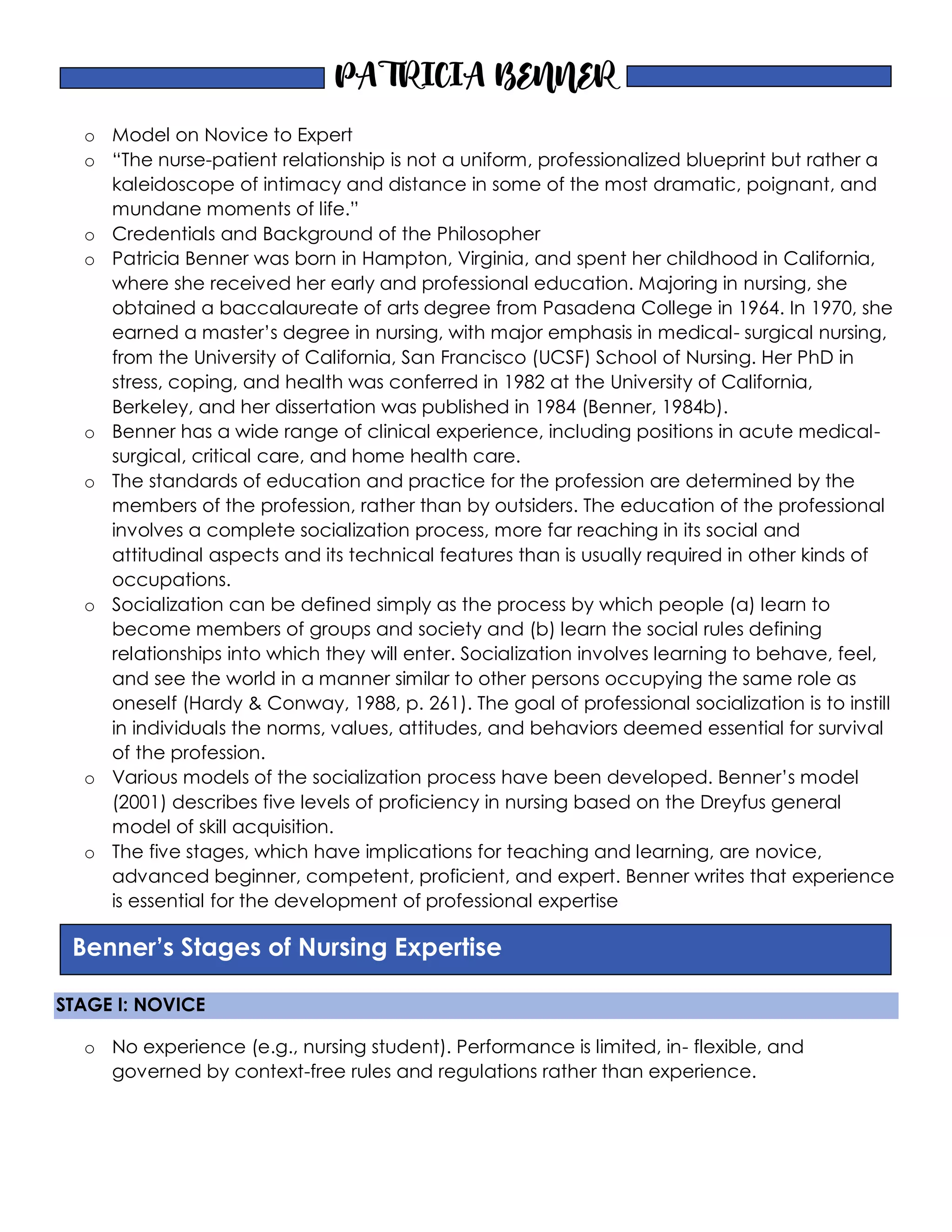 PATRICIA BENNER.pdf | Education