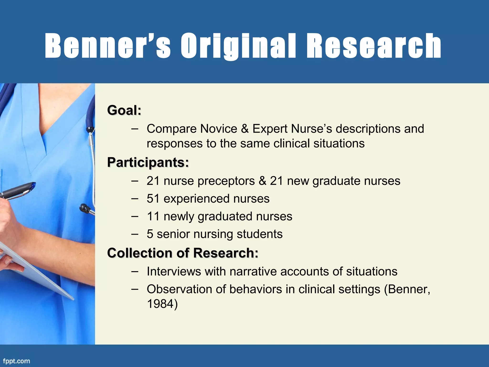 Patricia Benner (Novice to Expert Theory) | PPT