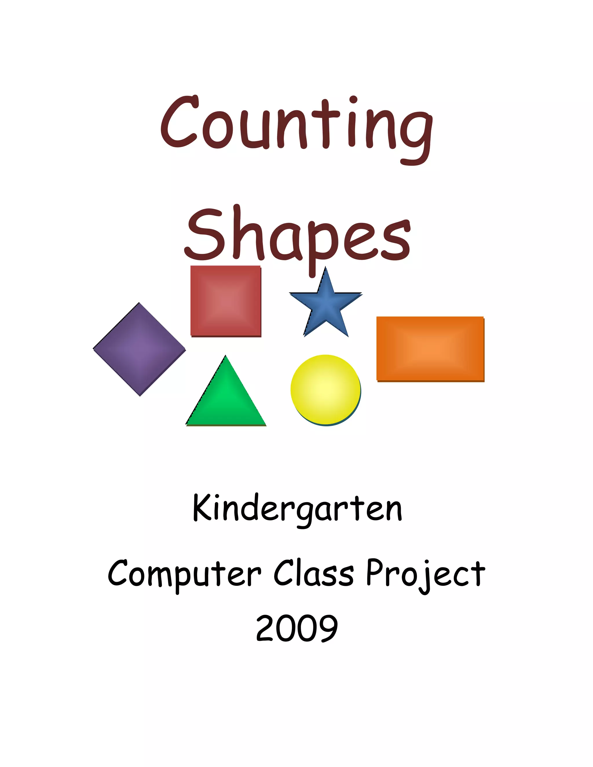 Kindergarten Computer Class Project | DOCX