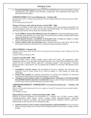 Patricia Vacca Senior Financial Executive | PDF