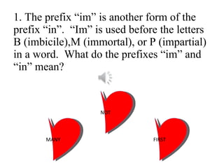 Prefixes, Suffixes, Roots: Grade 3 Quiz | PPT