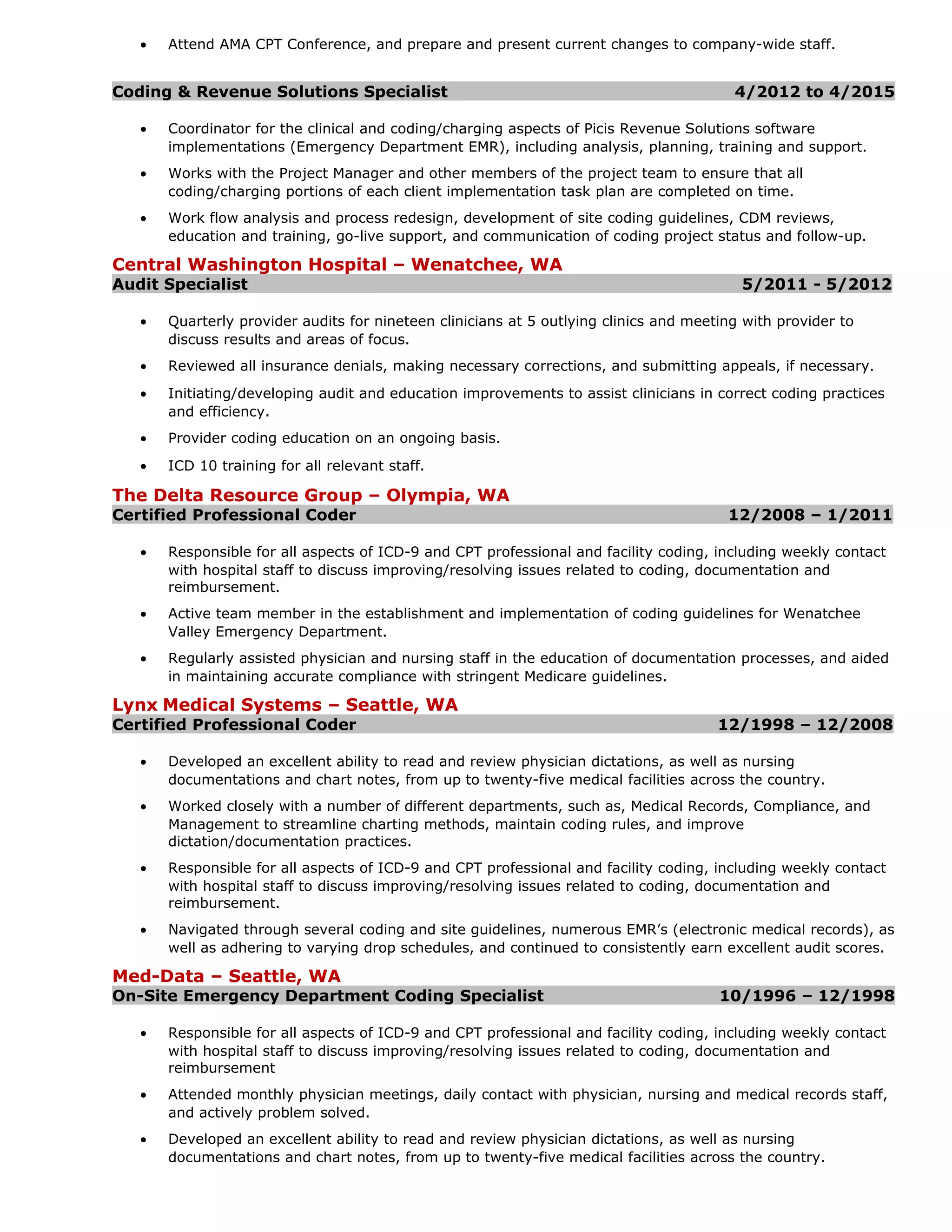 Patricia wright resume 2015 | ODT