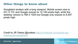 React JS and Search Engines - Patrick Stox at Triangle ReactJS Meetup | PPT