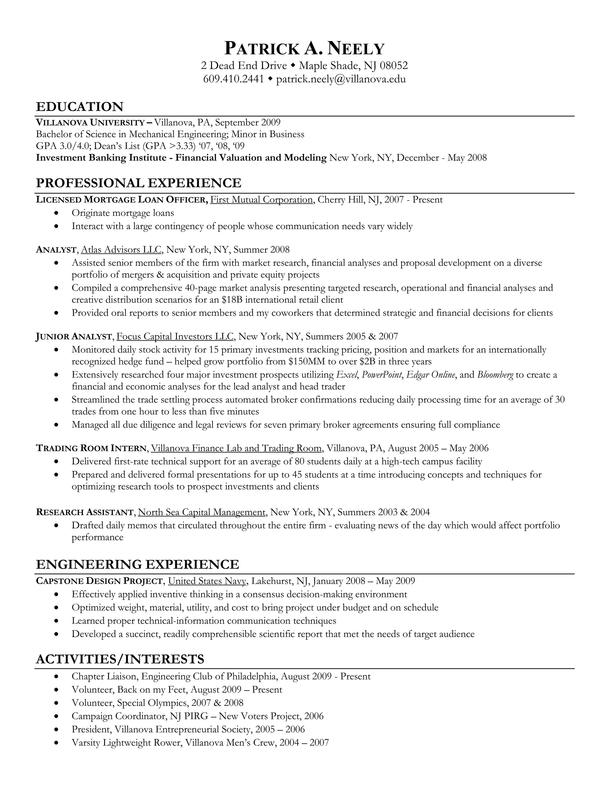Patrick A Neely CV | PDF | Business Accounting & Finance | Business