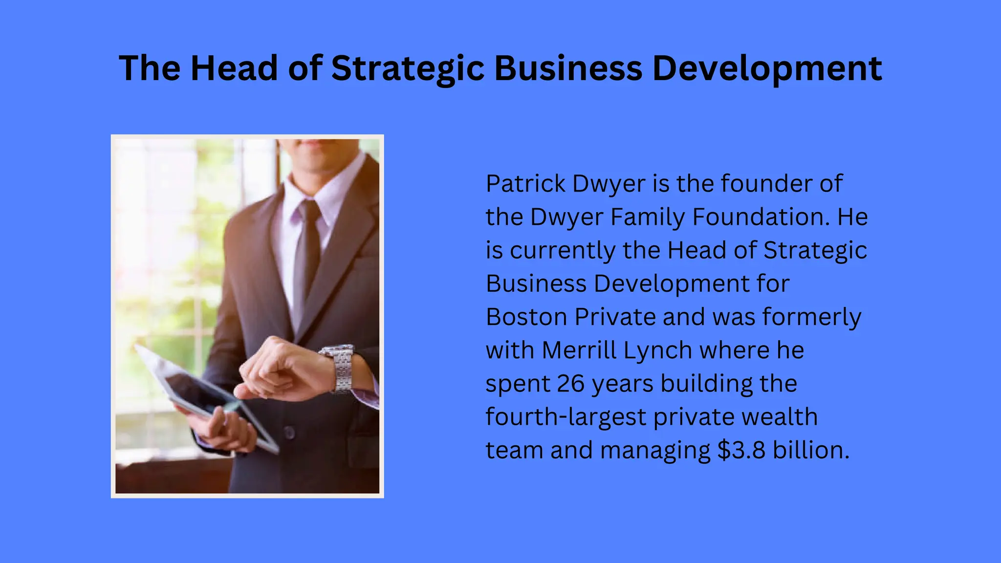 Patrick Dwyer Merrill Lynch - The Founder of The Dwyer Family ...