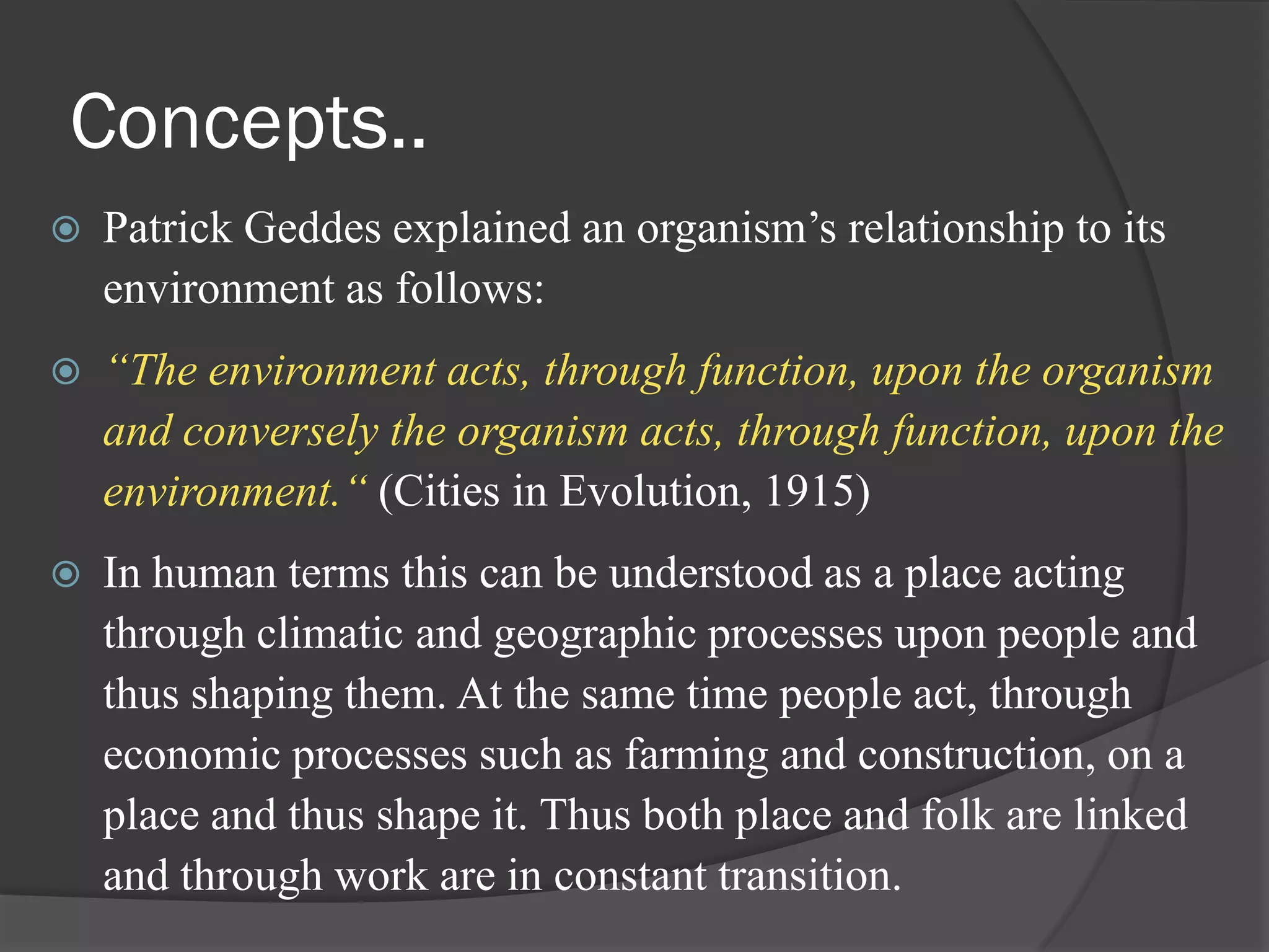 Patrick geddes theory | PPTX