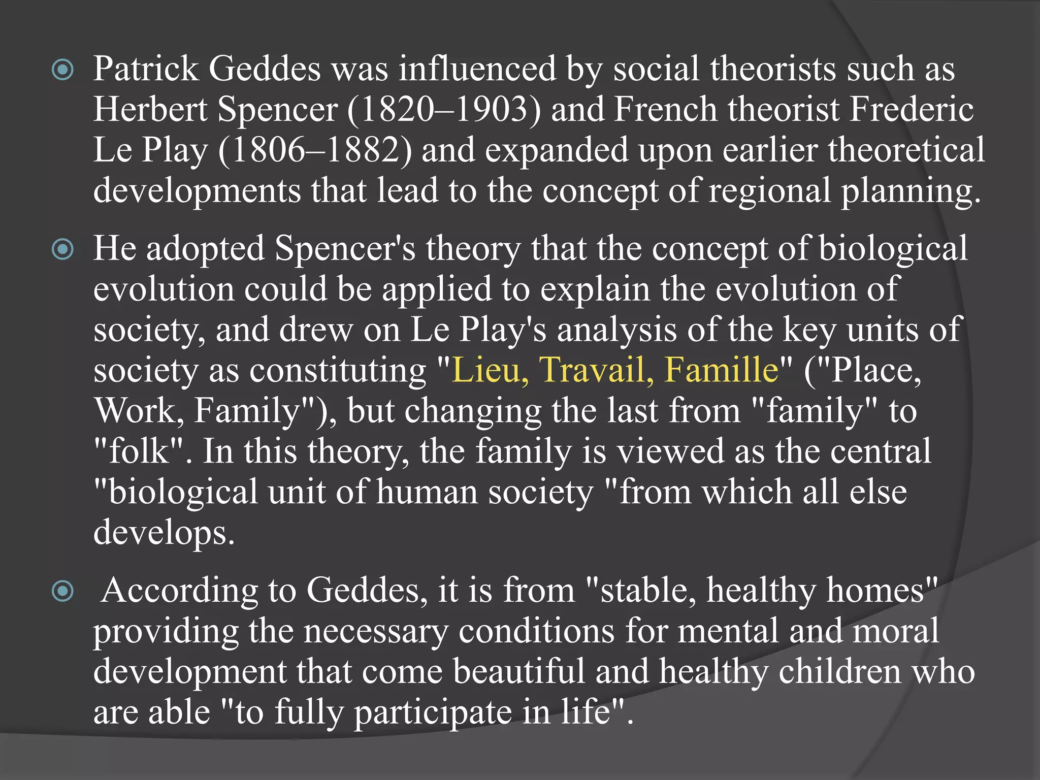 Patrick geddes theory | PPTX