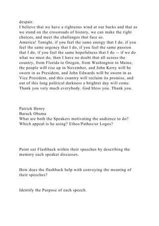 Patrick Henry’s Speech No man thinks more highly than I do of.docx ...