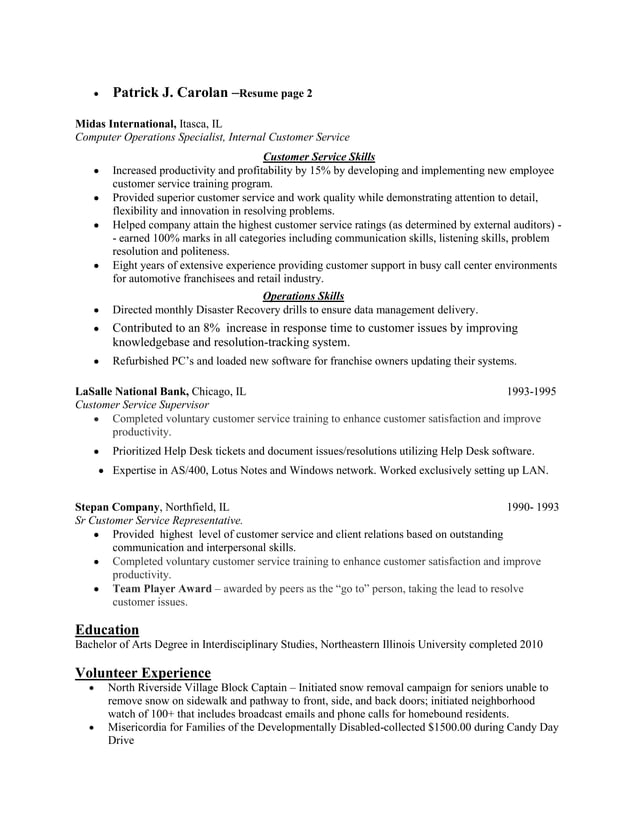 Patrick J.Carolan Resume6 | PDF