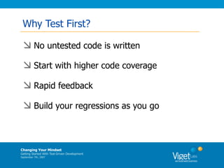 Changing Your Mindset: Getting Started with Test-Driven Development | PDF