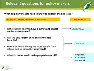 Patrick ten Brink of IEEP OECD tools and reform flowchart at IDDRI event Paris 1 June 2012 | PPT