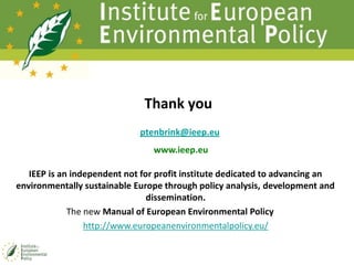 Patrick ten Brink of IEEP OECD tools and reform flowchart at IDDRI event Paris 1 June 2012 | PPT