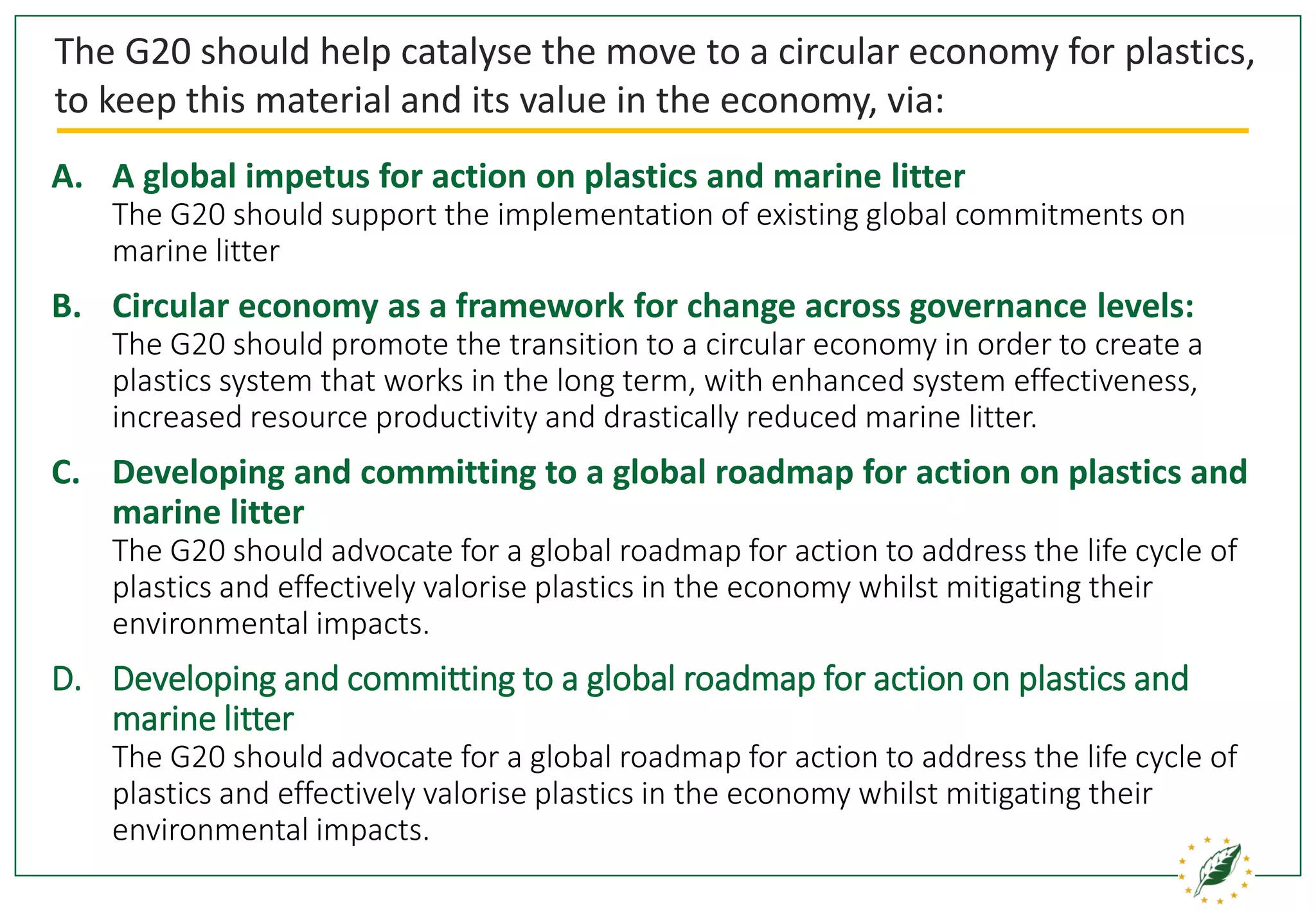 Patrick ten brink of IEEP at the T20 Circular Economy task force papers introduction | PPT