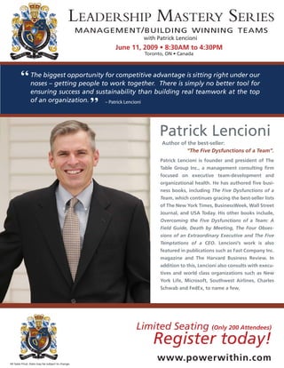 Patrick Lencioni | PDF
