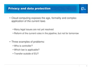Cloud Computing: legal issues | PPT