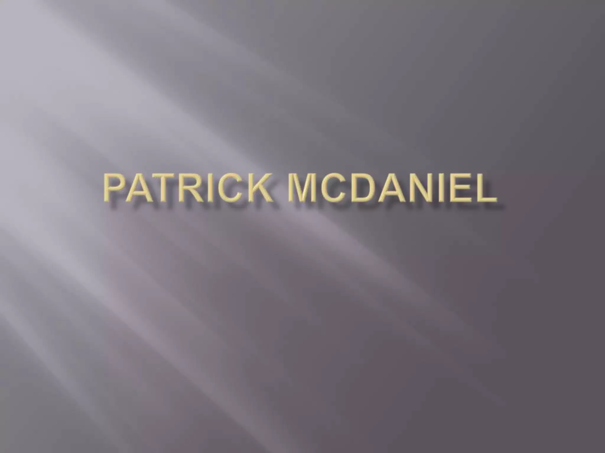 Patrick McDaniel visual resume | PPT