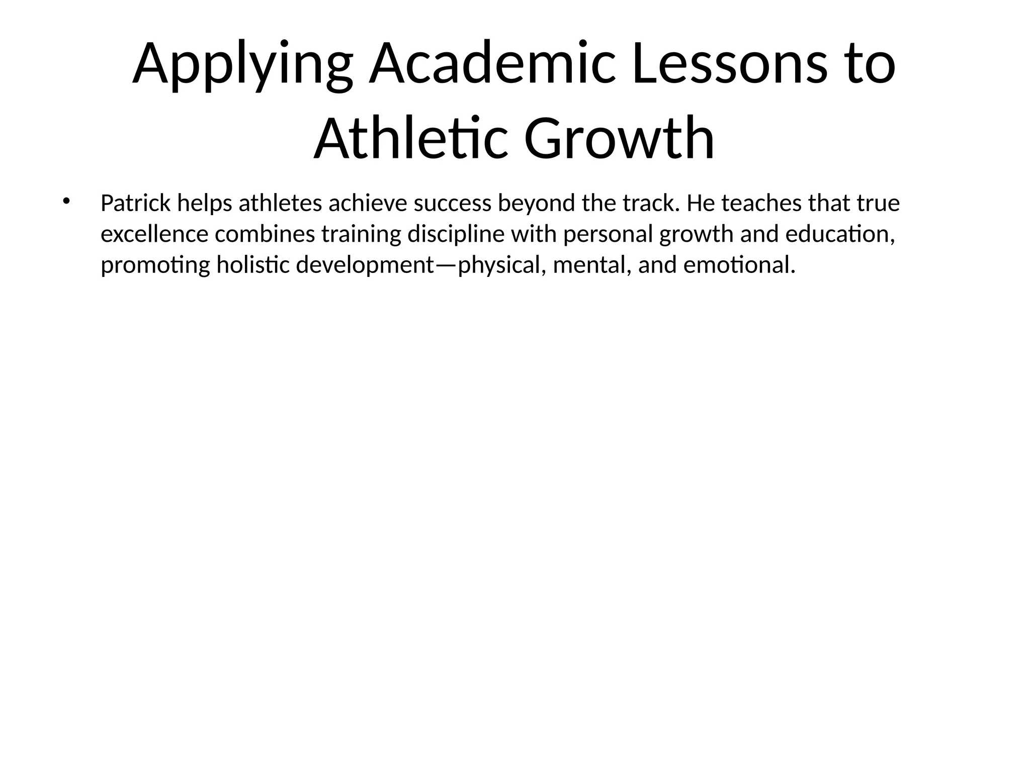 Patrick Wales-Dinan The Art of Balance | Harvard Coach | PPTX