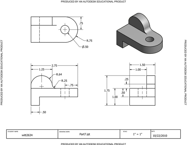 Inventor Drawing Assignment | PDF