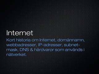 Datateknik - Nätverk | PPT | Computer Networking | Computing