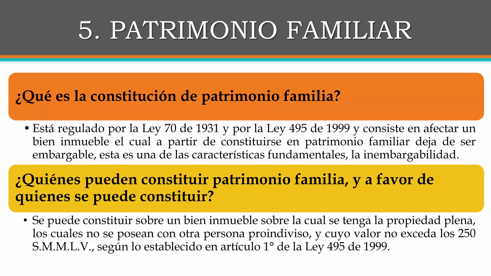 Patrimonio de familia | PPTX
