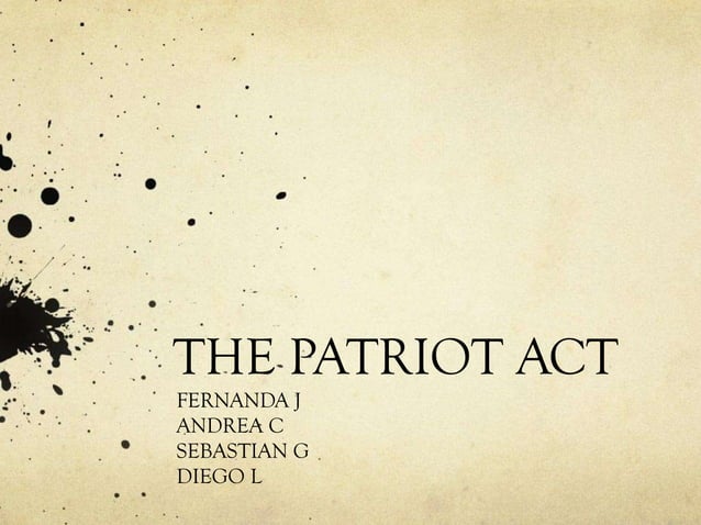 Patriot act | PPT