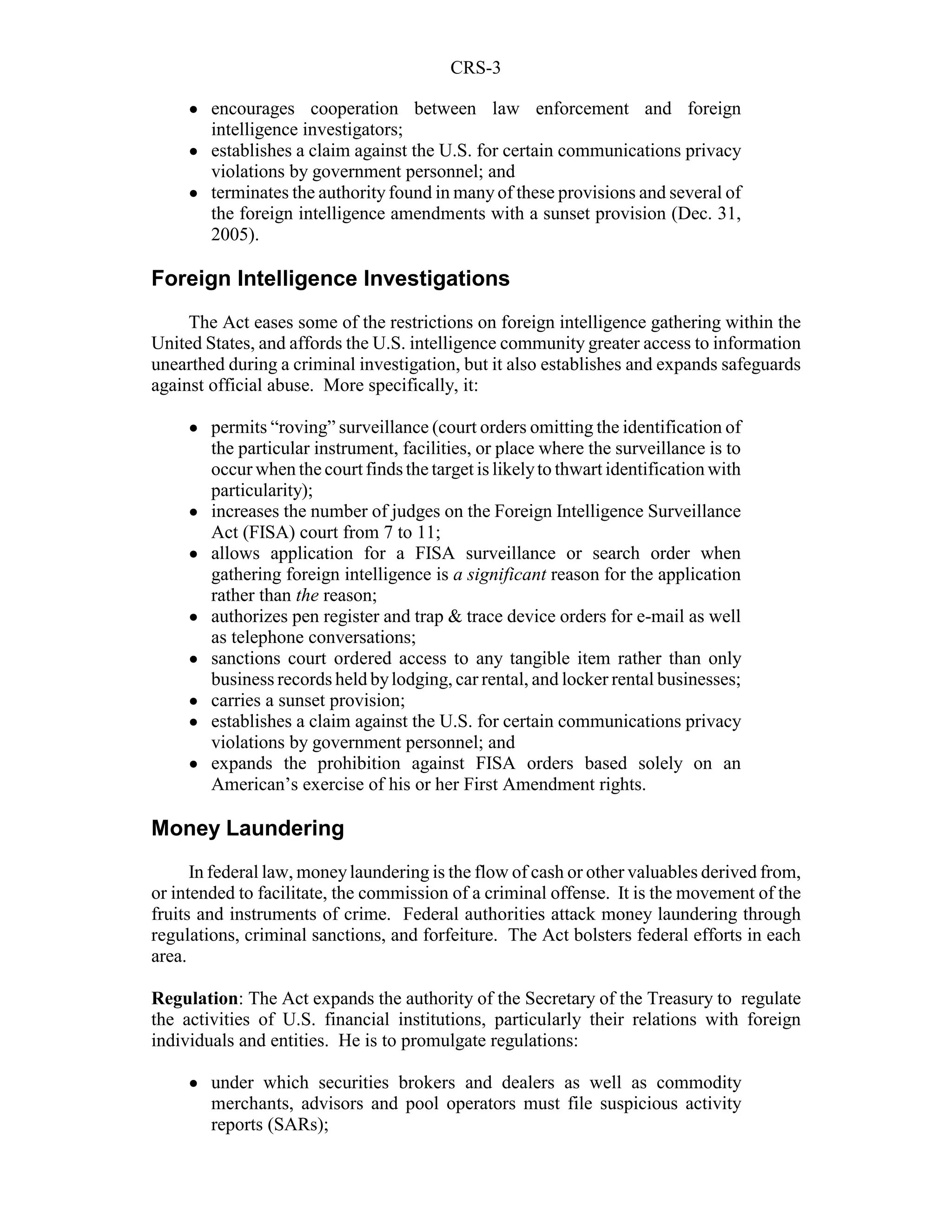 Patriot act summary | PDF