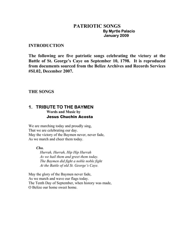 Patriotic Songs | PDF