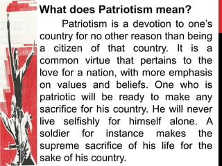 Patriotism and nationalism | PPTX
