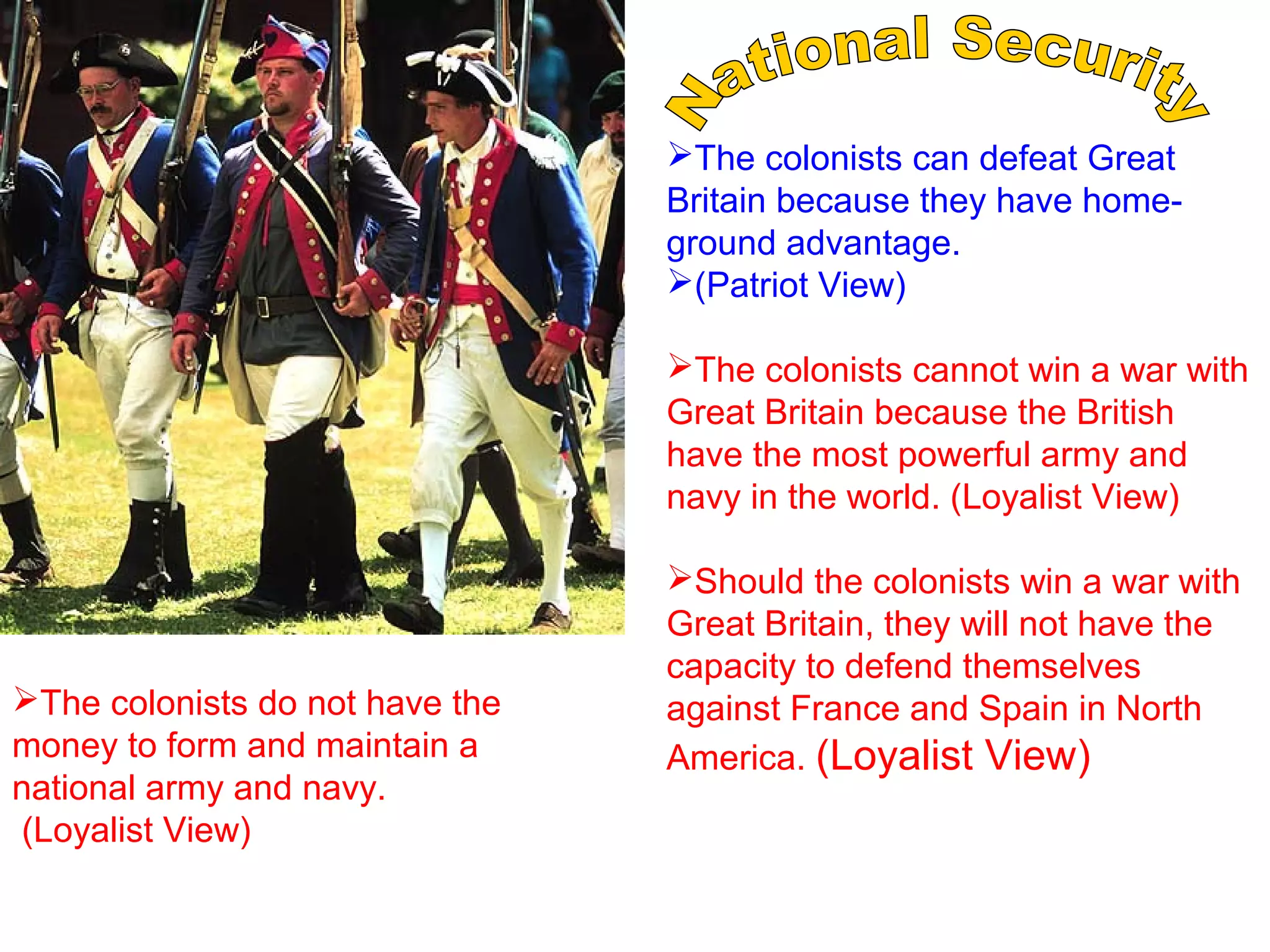 Patriots loyalists powerpoint 2 | PPT