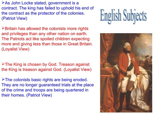 Patriots loyalists powerpoint 2 | PPT