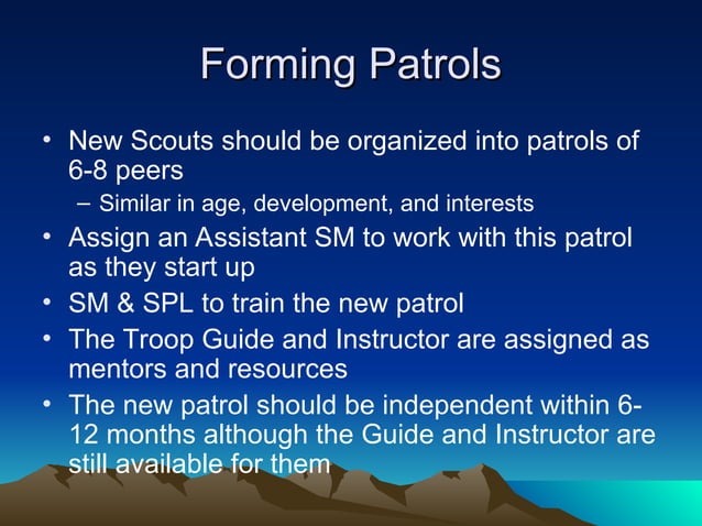 Scouting and patrol system123-method.ppt