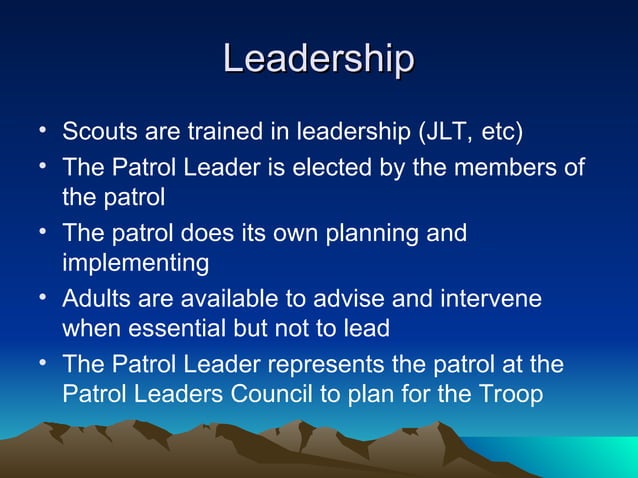 Scouting and patrol system123-method.ppt