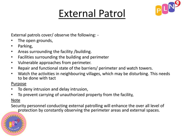 Patrolling | PPTX | Home Security | Home & Garden