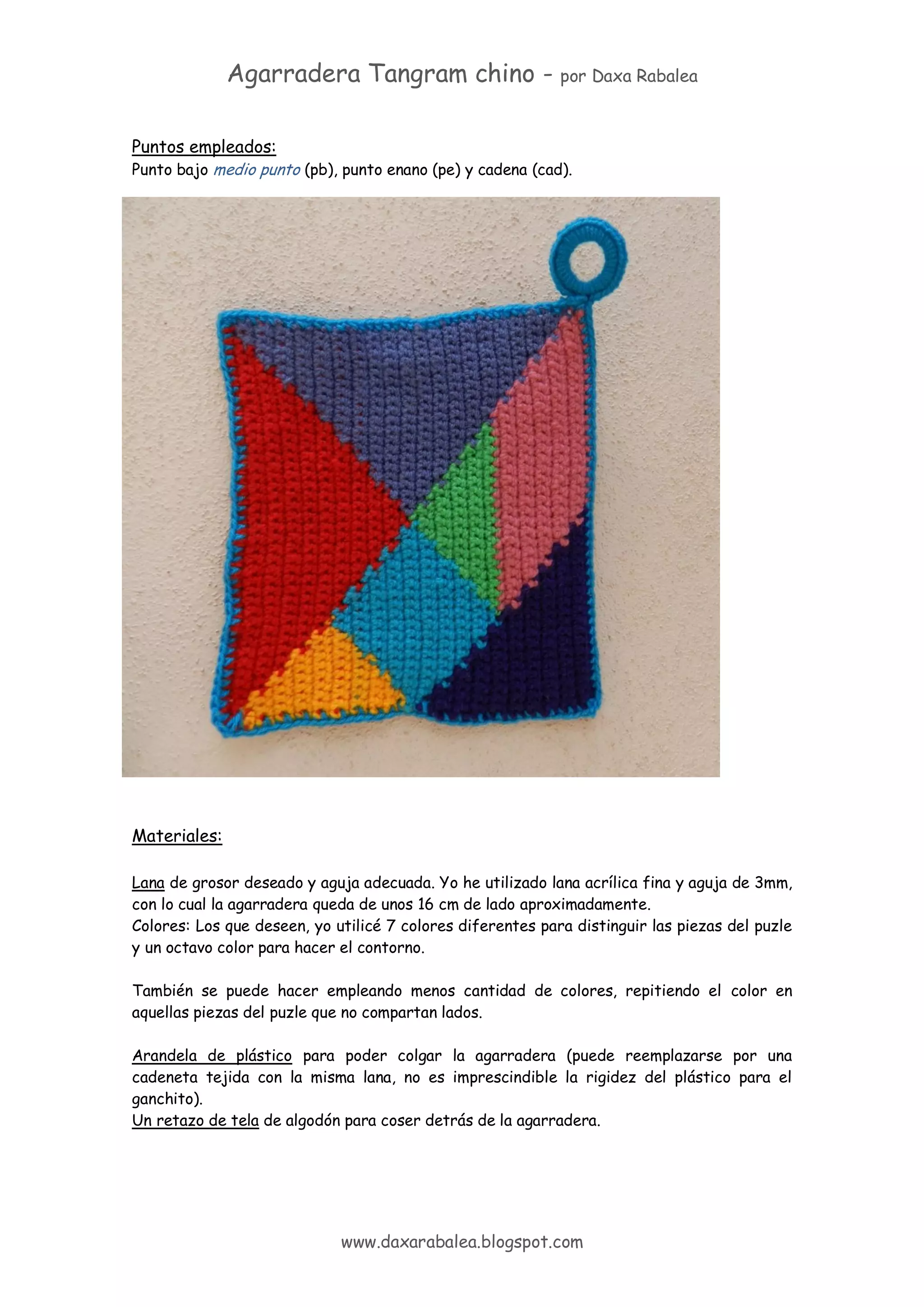 Patron agarradera tangram crochet | PDF