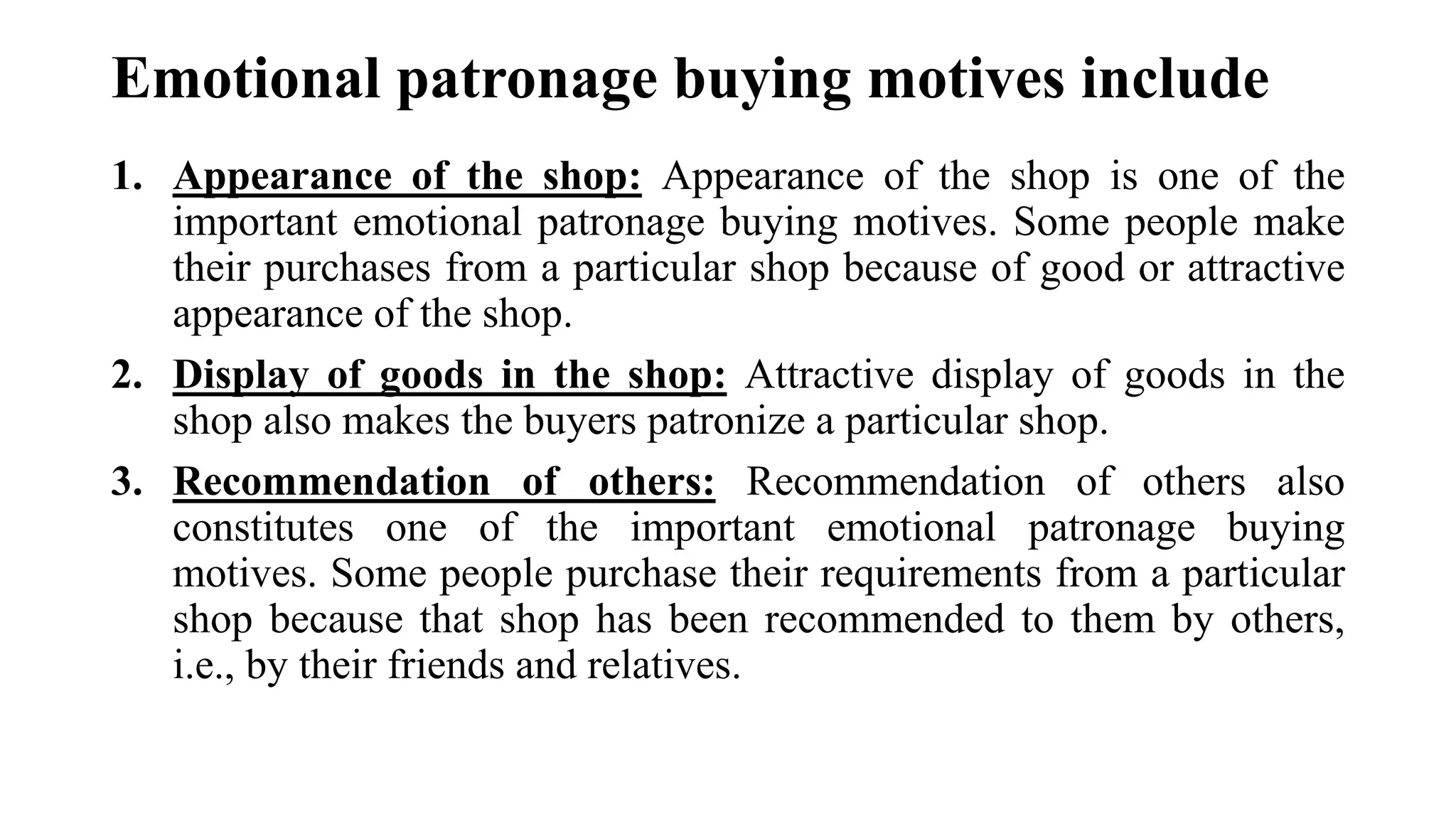 Patronage buying motives | PPTX